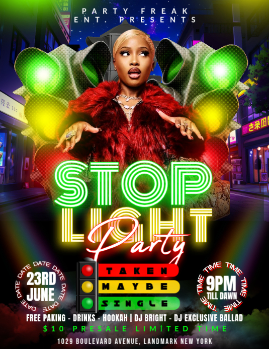 Stop light party Template | PosterMyWall