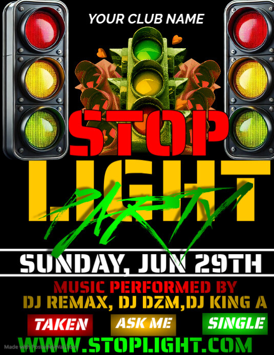 Stop Light Party Template | PosterMyWall