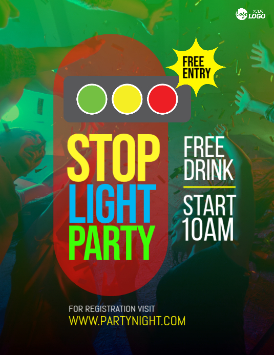 Stop Light Party Flyer Template | PosterMyWall