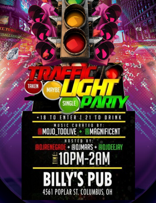 Stop Light Party Flyer Template | PosterMyWall
