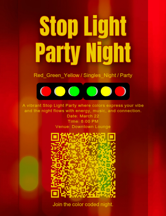 Stop Light Party Freestyle Freeform Gradients Flyer Design Template ...