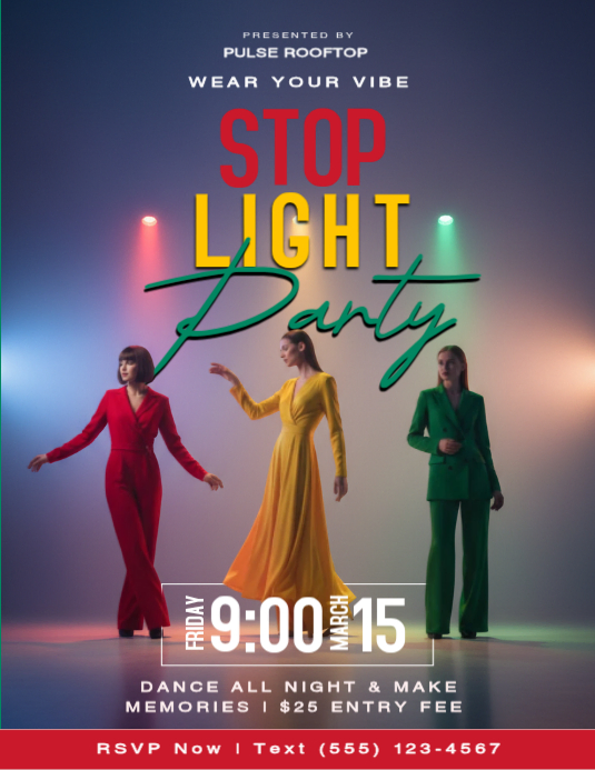 Plantilla de Stop Light Party Minimal Bar Flyer | PosterMyWall