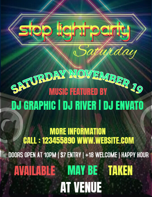 stop light party template | PosterMyWall
