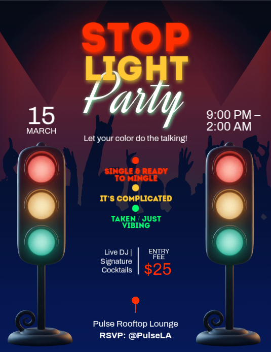 Plantilla de Stop Light Party Valentine’s Day Bar Post | PosterMyWall