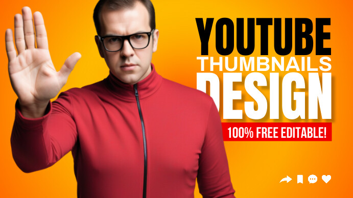 Stop man youtube thumbnail Templat | PosterMyWall