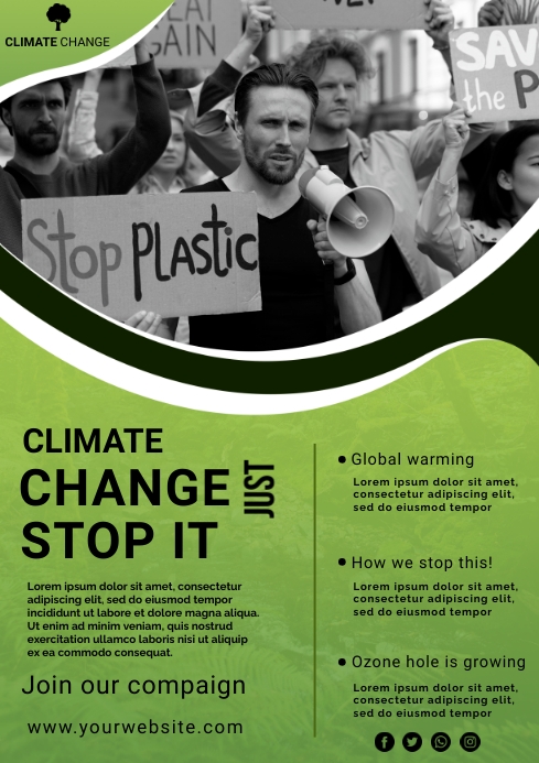 STOP PLASTIC TEMPLATE | PosterMyWall