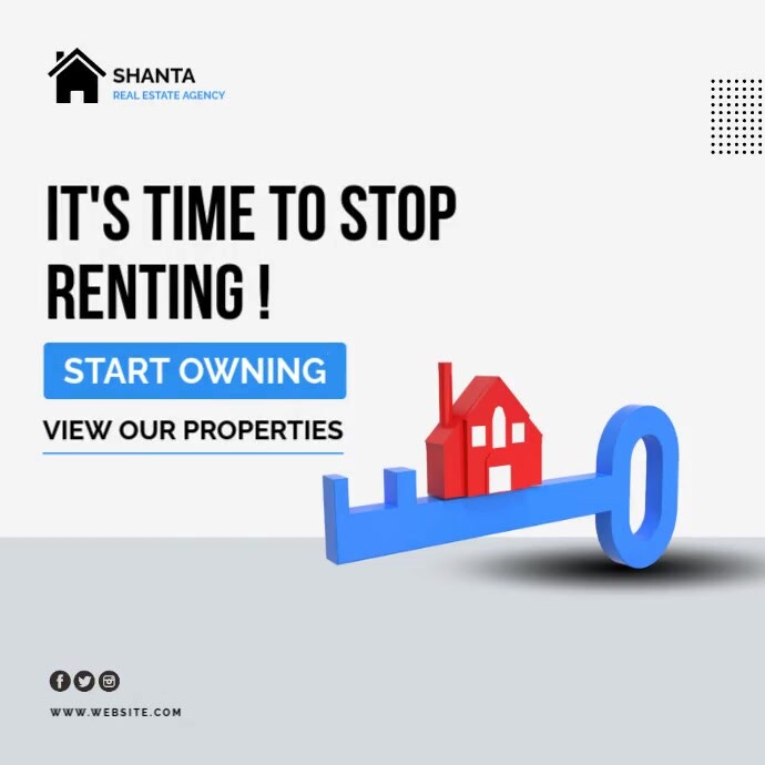 Copy of stop renting start owning real estate advertisement | PosterMyWall