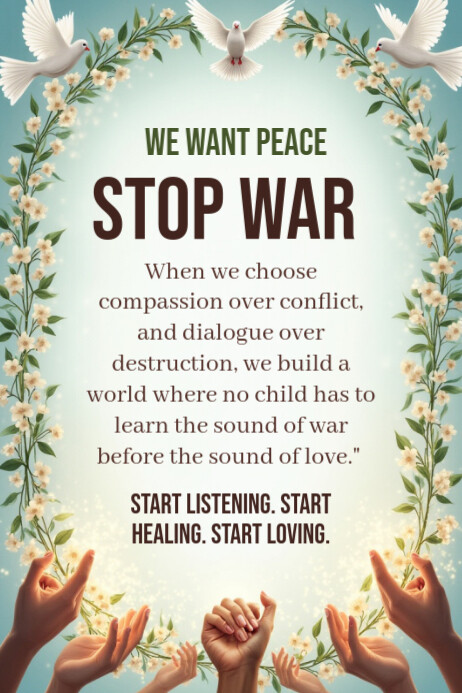 Stop War Poster Templat | PosterMyWall