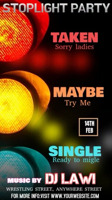 Stoplight party Template | PosterMyWall