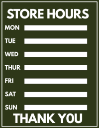 Store Hours Template | PosterMyWall