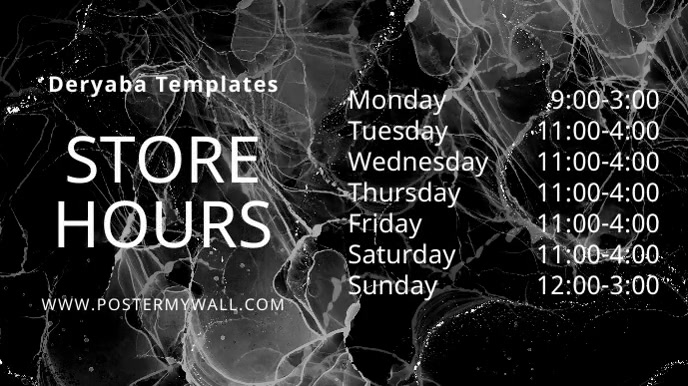 Store Hours of Work Digital Display Template | PosterMyWall
