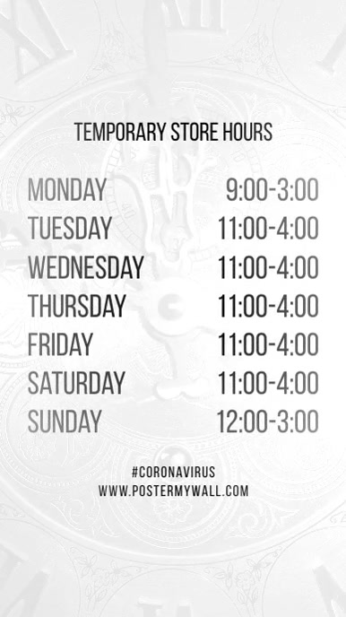 Store Hours of Work Instagram Post Template | PosterMyWall