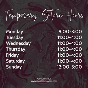 Pink Store Hours of Work Instagram Post Template | PosterMyWall