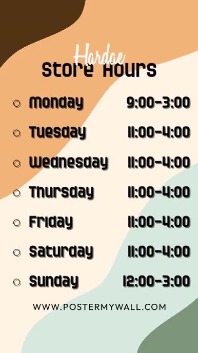 Store Hours of Work Instagram Post Video Template | PosterMyWall