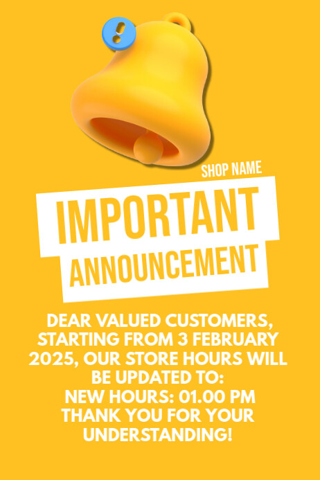 STORE HOURS UPDATE Template | PosterMyWall