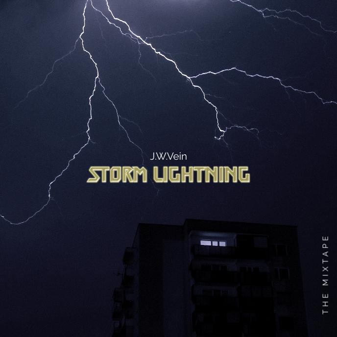 Storm Lightning Building Dark CD Cover Music Template | PosterMyWall