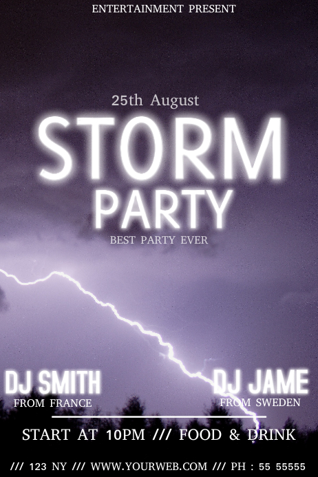Storm party club event flyer template | PosterMyWall
