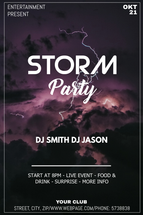 Copy of Storm party event flyer template | PosterMyWall