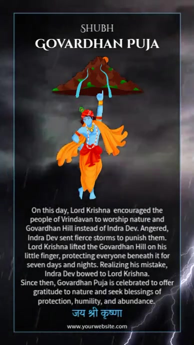 Story of Govardhan Puja and Annakut Instagram Reel Template | PosterMyWall