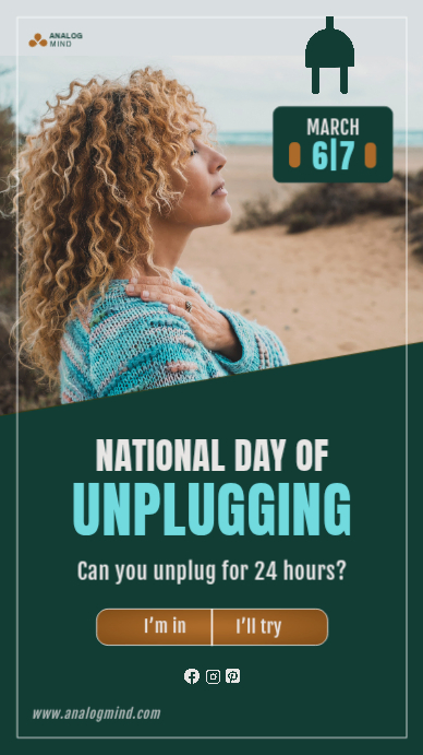 Story Typographic Vintage Unplugging Day Template | PosterMyWall
