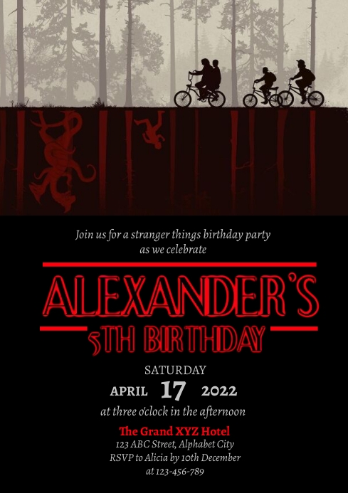 Stranger Things Birthday Invitation Template | PosterMyWall