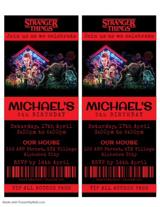 Plantilla de Cosas Más Extrañas Folleto de Invitación de Cumpleaños | PosterMyWall