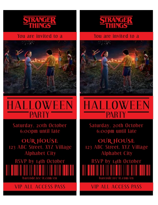 Stranger Things Halloween Invitation Template | PosterMyWall