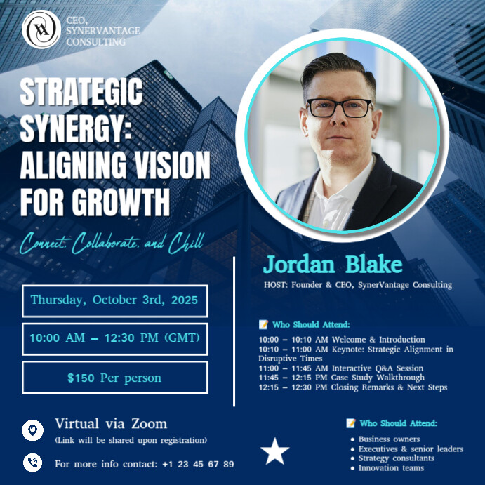 Strategic Business Meeting Event Flyer Template | PosterMyWall