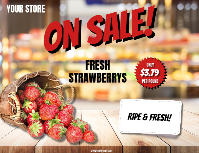 Strawberries Ad Flyer (us Letter) Template | PosterMyWall