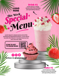 Strawberry Juice Ads Template | PosterMyWall