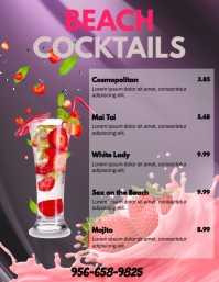 Minimal Cocktail Menu Template | PosterMyWall