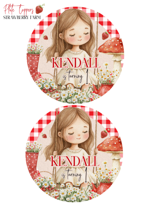 Strawberry Farm Plate topper Template | PosterMyWall