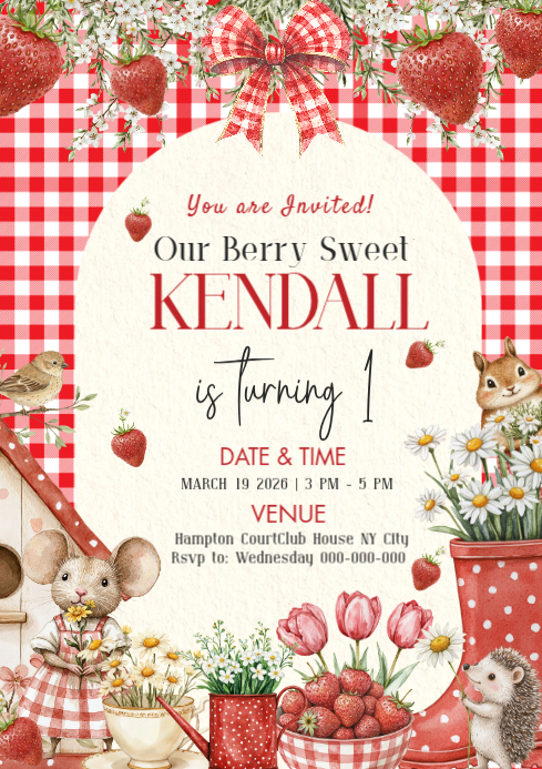 Strawberry Invitation Template | PosterMyWall