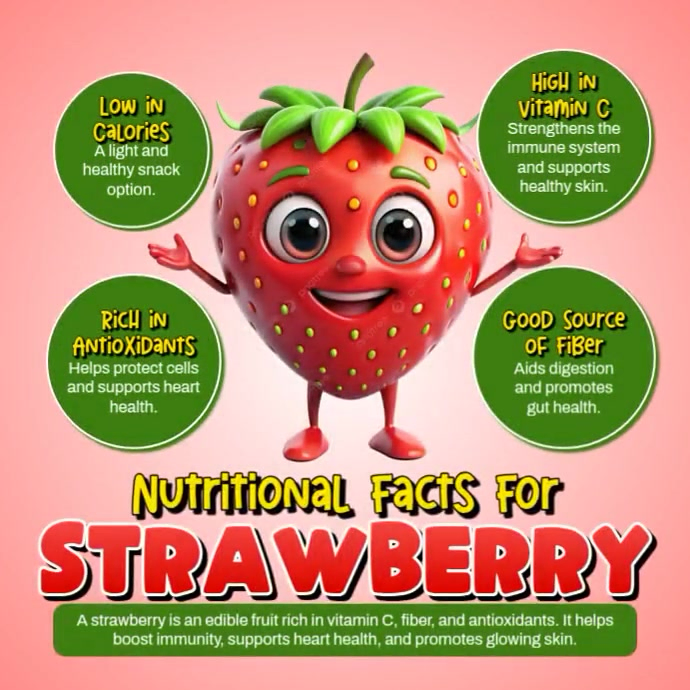 Strawberry Nutritional Facts Template | PosterMyWall