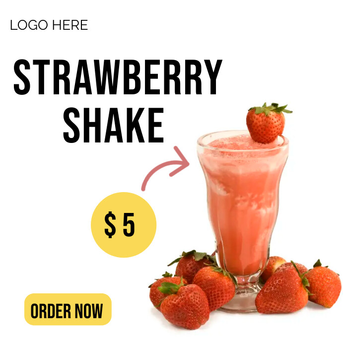 Plantilla de Strawberry shake ad | PosterMyWall