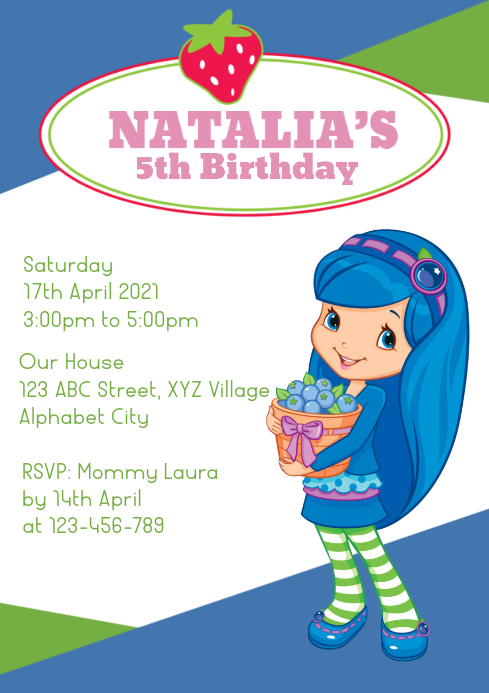 Strawberry Shortcake Birthday Invitation Template | PosterMyWall