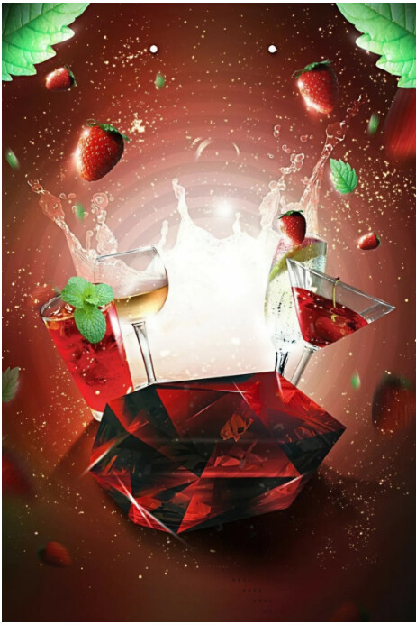 Modèle Strawberry Splash Soirée Poster | PosterMyWall