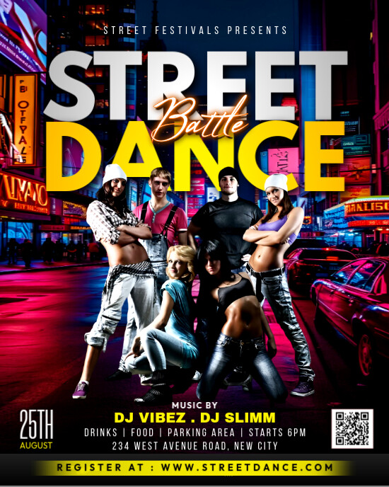 Copy of Street dance battle competition event invitation social ...