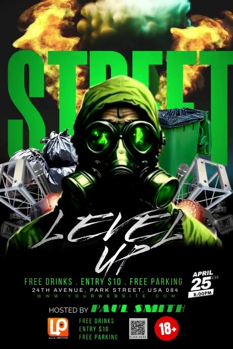 Street Level Up Party Template | PosterMyWall