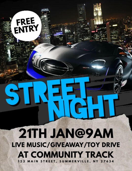Street Night Flyer Template | PosterMyWall