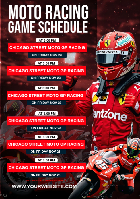 Street racing schedule Template | PosterMyWall