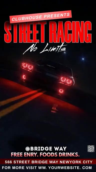 Street racing vedio poster Template | PosterMyWall