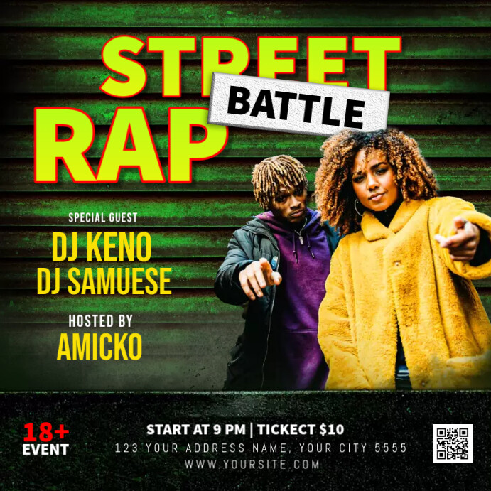 Plantilla de Street Rap Battle | PosterMyWall