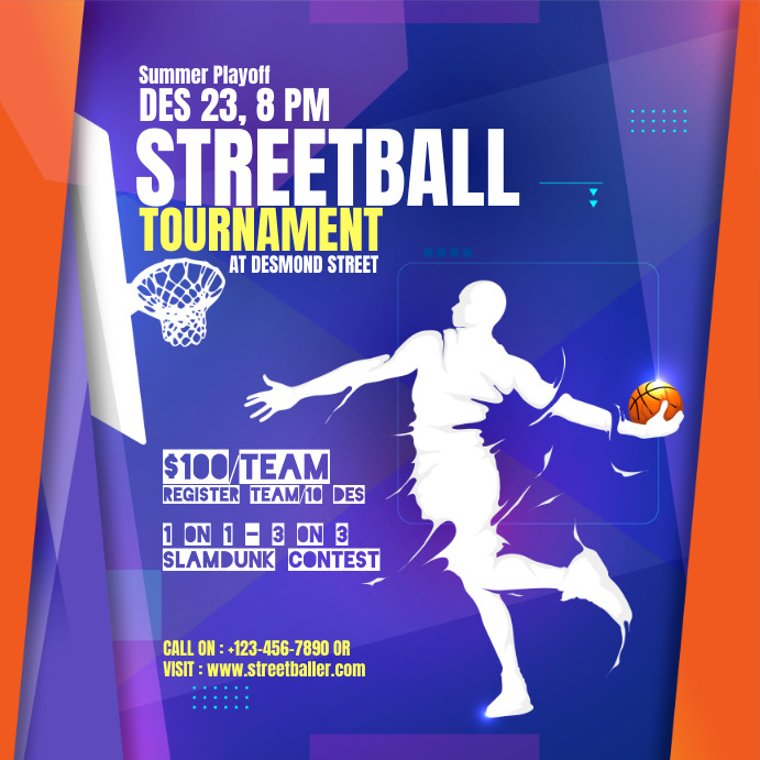 Streetball Tournament 2022 Template | PosterMyWall