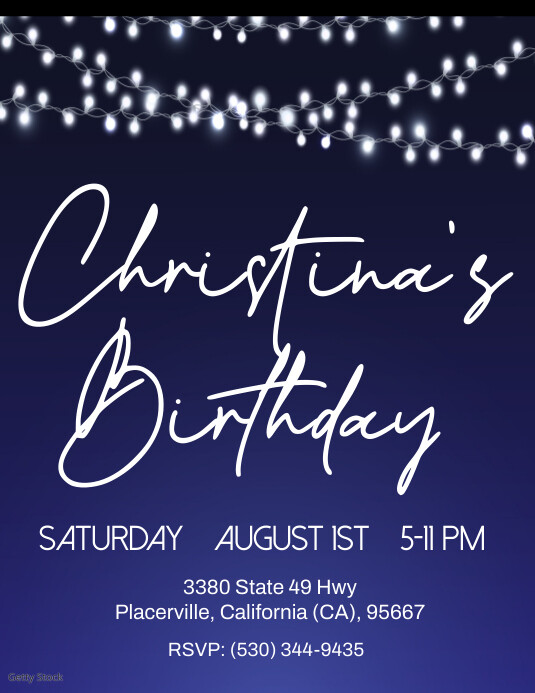 String lights birthday invitation Template | PosterMyWall