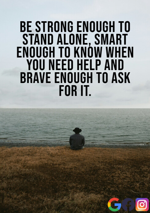 STRONG AND HELP QUOTE TEMPLATE | PosterMyWall