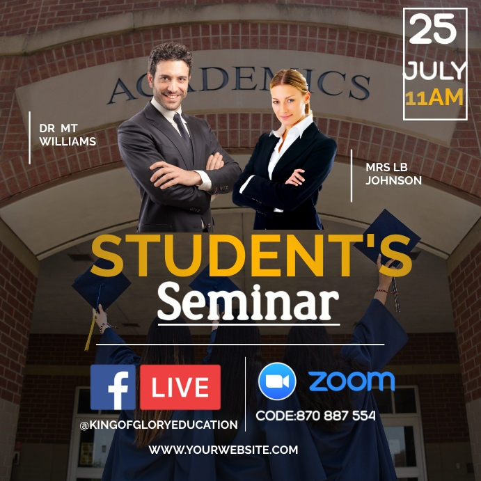 STUDENT'S SEMINAR Template | PosterMyWall