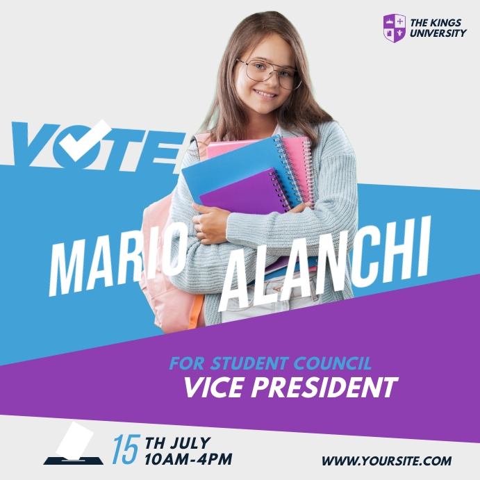 Student Council Election Campaign Ad Template | PosterMyWall