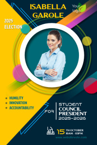 Colorful School Student Council Election Poster Template | PosterMyWall