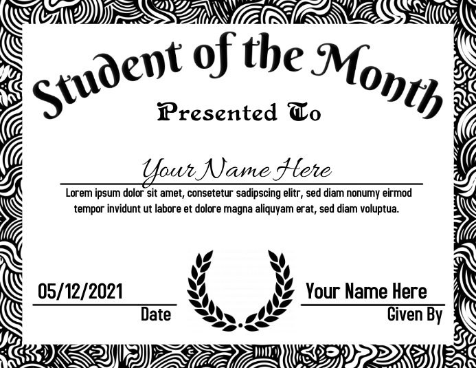 Copy of Student of the Month - Black | PosterMyWall